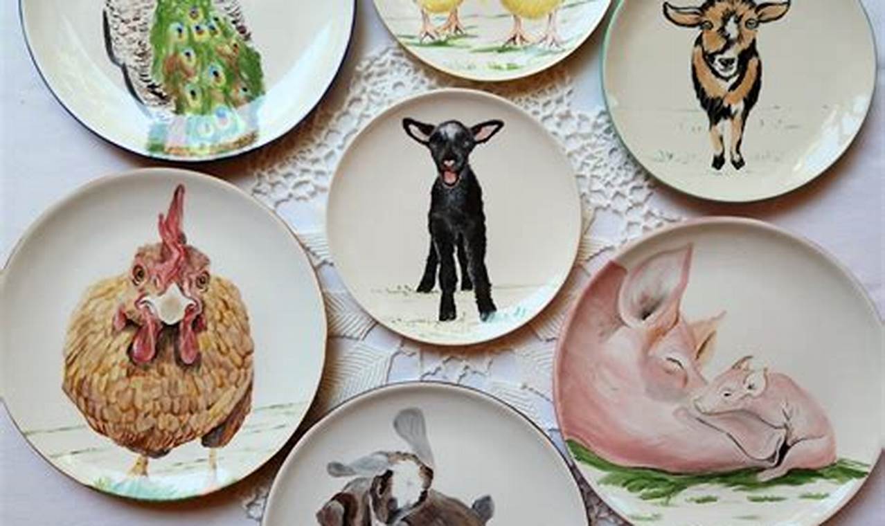 Rustic Farm Animal Plates: Decor & More