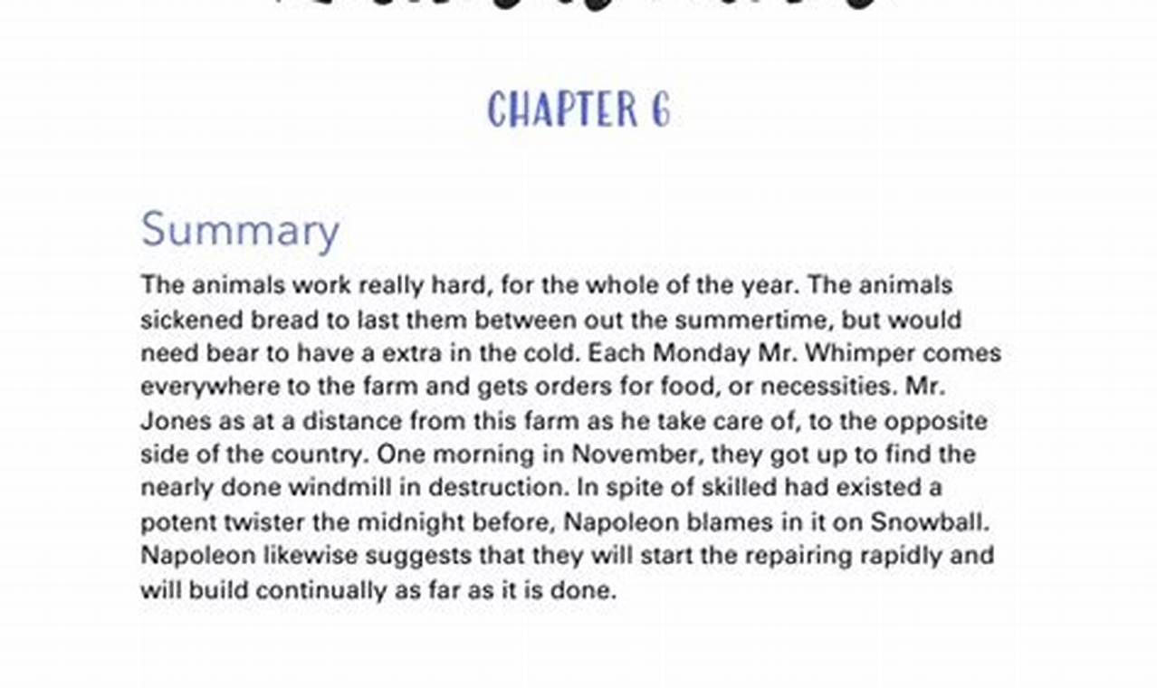 Animal Farm: Chapter 6 Summary & Analysis [Key Events]