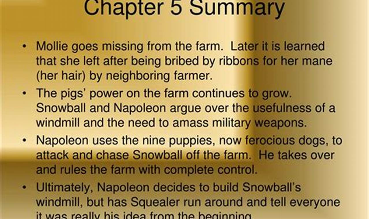 Animal Farm: Chapter 5 Summary - Power & Betrayal